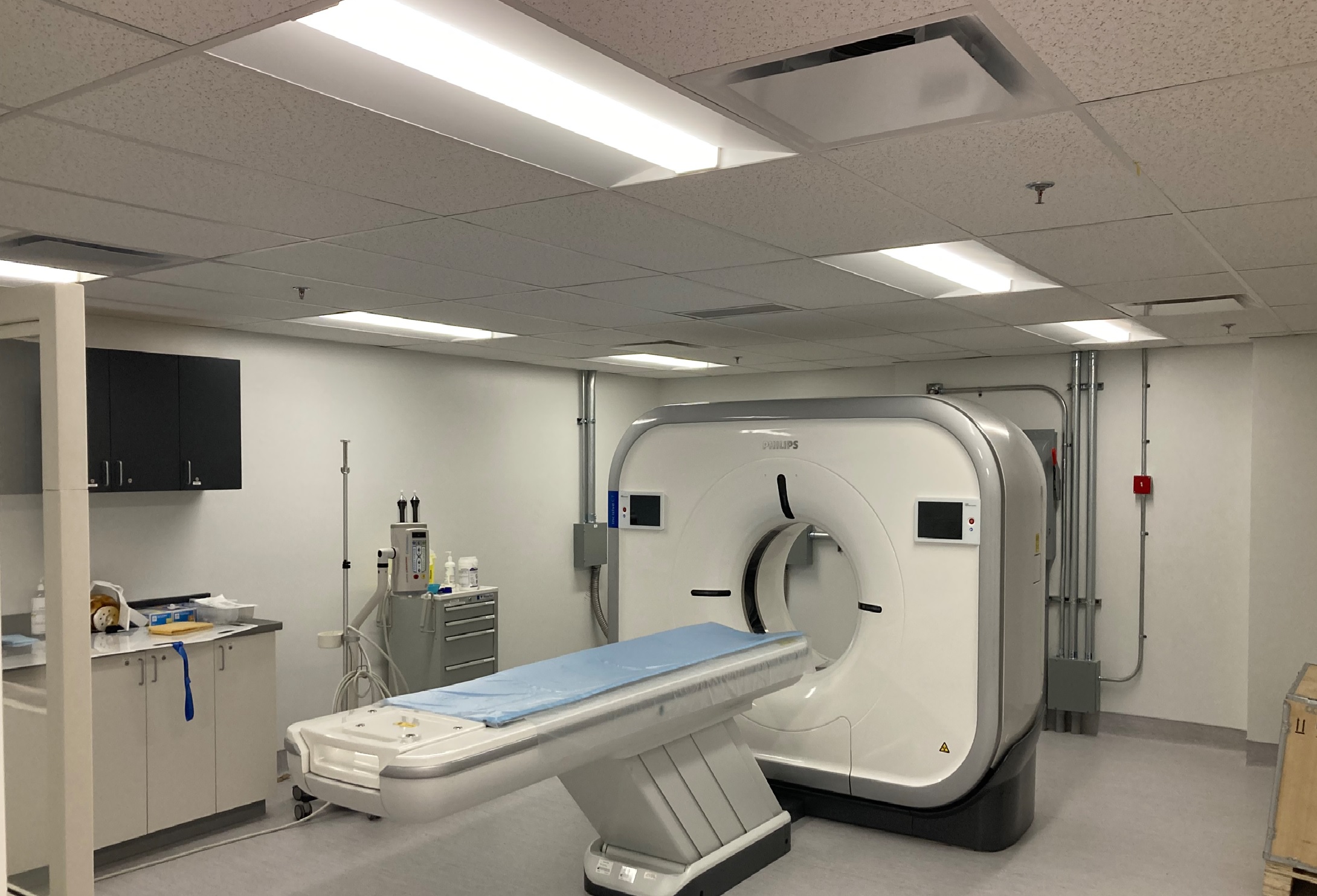 Construction of a specialized room and installation of a CT-Scan device ...